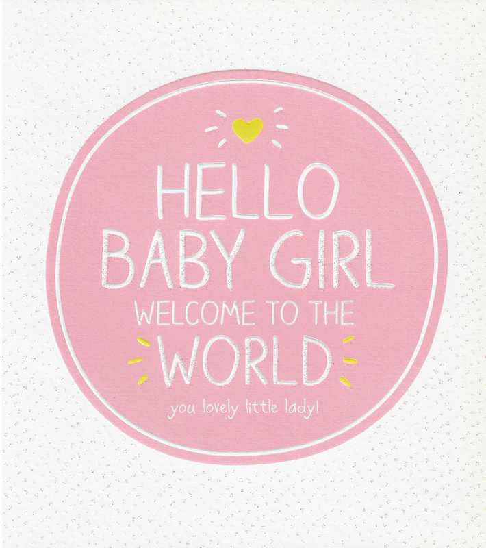 New Baby Girl Card - Hello Baby Girl, English Cards in France – Cym ...